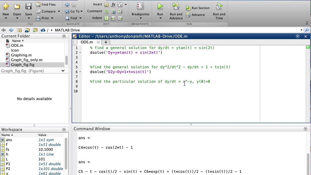 Matlab Tutorial Differential Equations Youtube