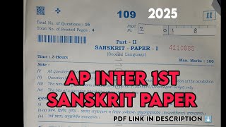 Ap Inter 1st Year Sanskrit Paper 2025 March Sasi Gp Mp3 Mp4 Download