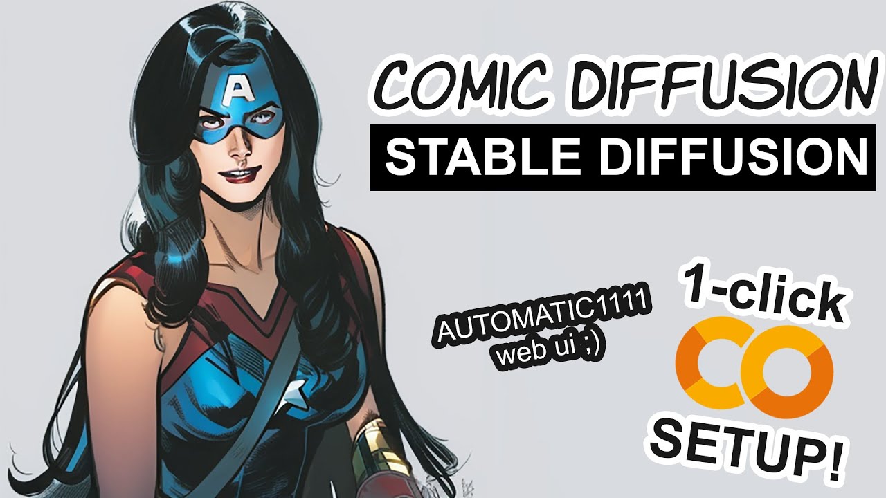 Comic Diffusion Stable Diffusion 1 Click Google Colab Setup Youtube