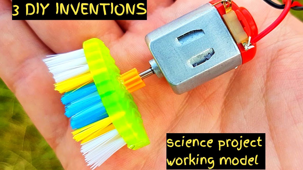 3 Diy Inventions With Dc Motor School Science Project Working Model