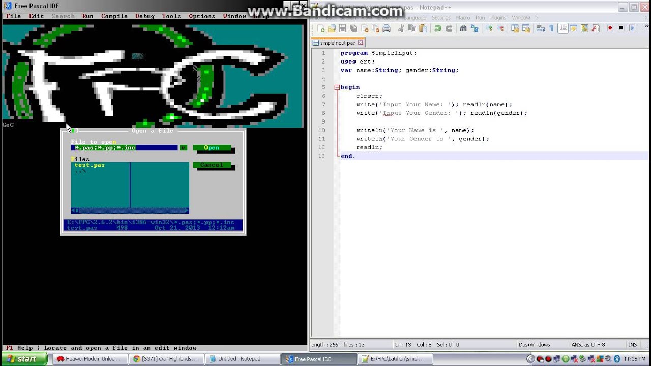 How To Make Program Simple Input Name In Pascal Youtube