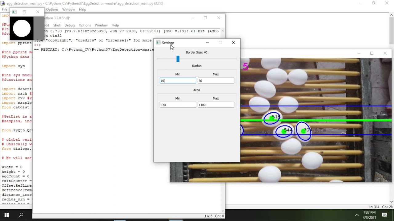 Eggs Counting Using Image Processing Opencv Python Youtube