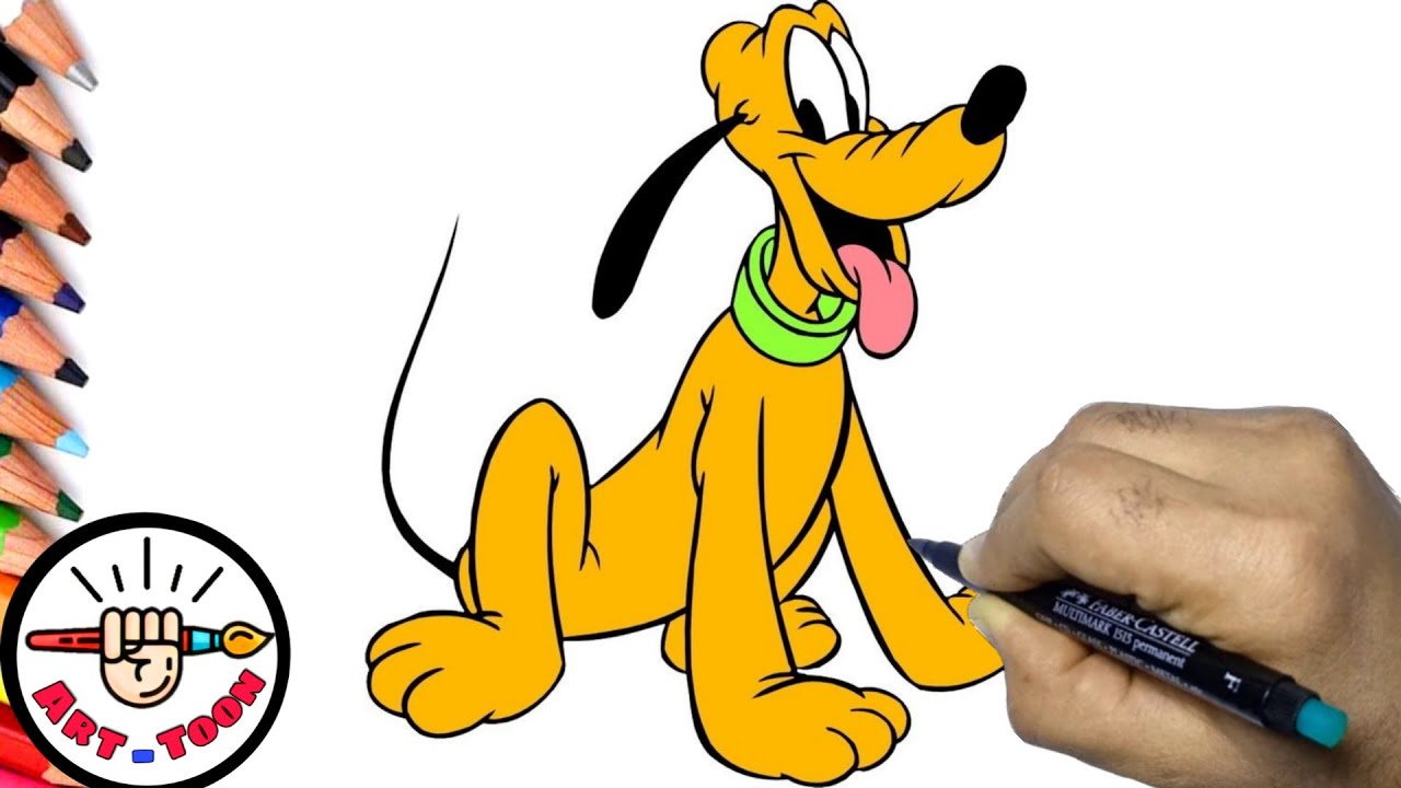How To Draw Pluto The Dog From Mickey Mouse Step By Step Youtube