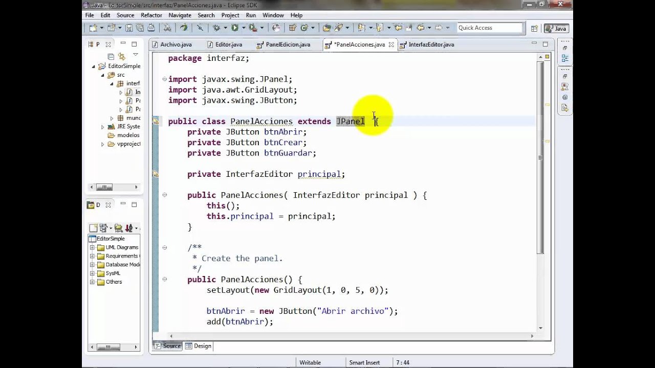 Editor De Archivos Simple En Java Youtube