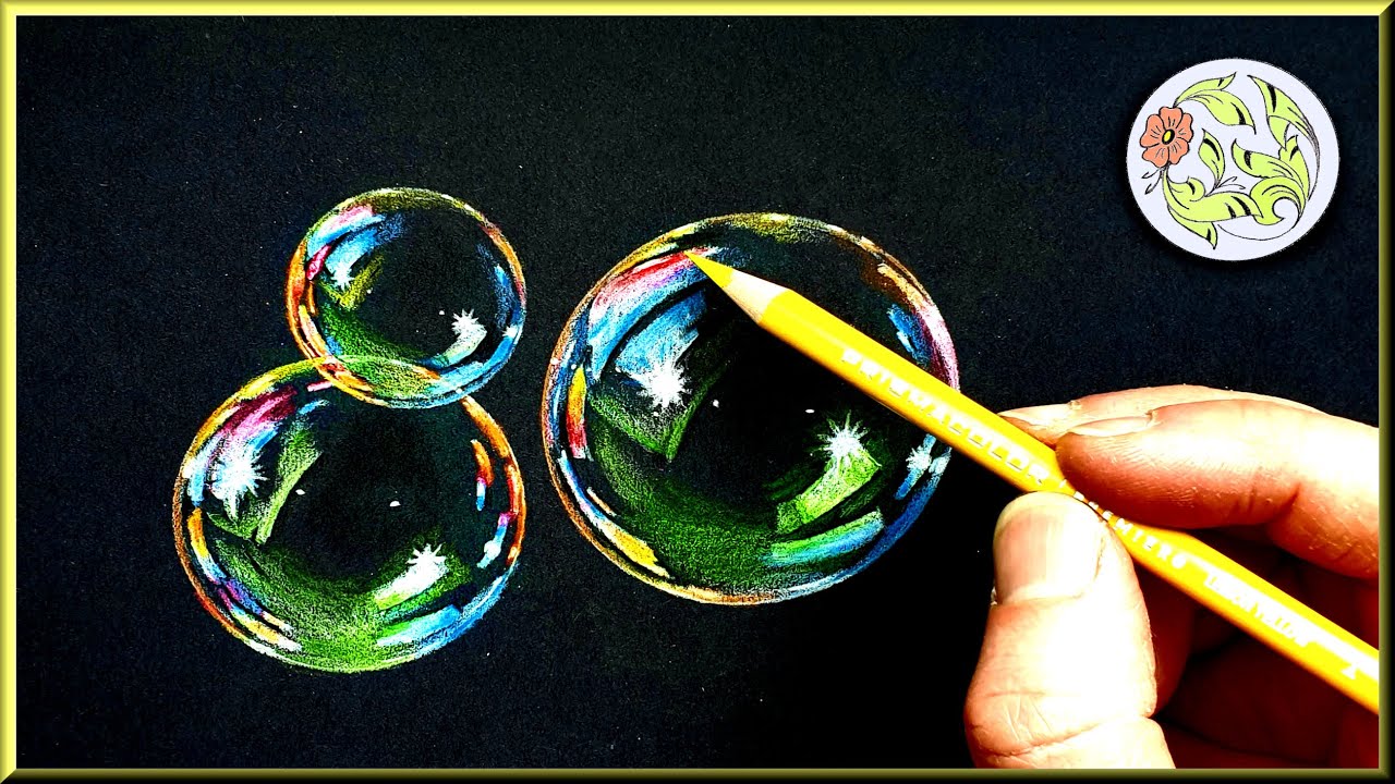 How To Draw Realistic Soap Bubbles Step By Step Tutorial Youtube