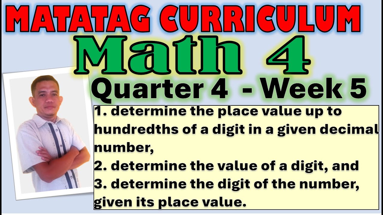 Matatag Curriculum Math 4 Quarter 4 Week 5 Youtube