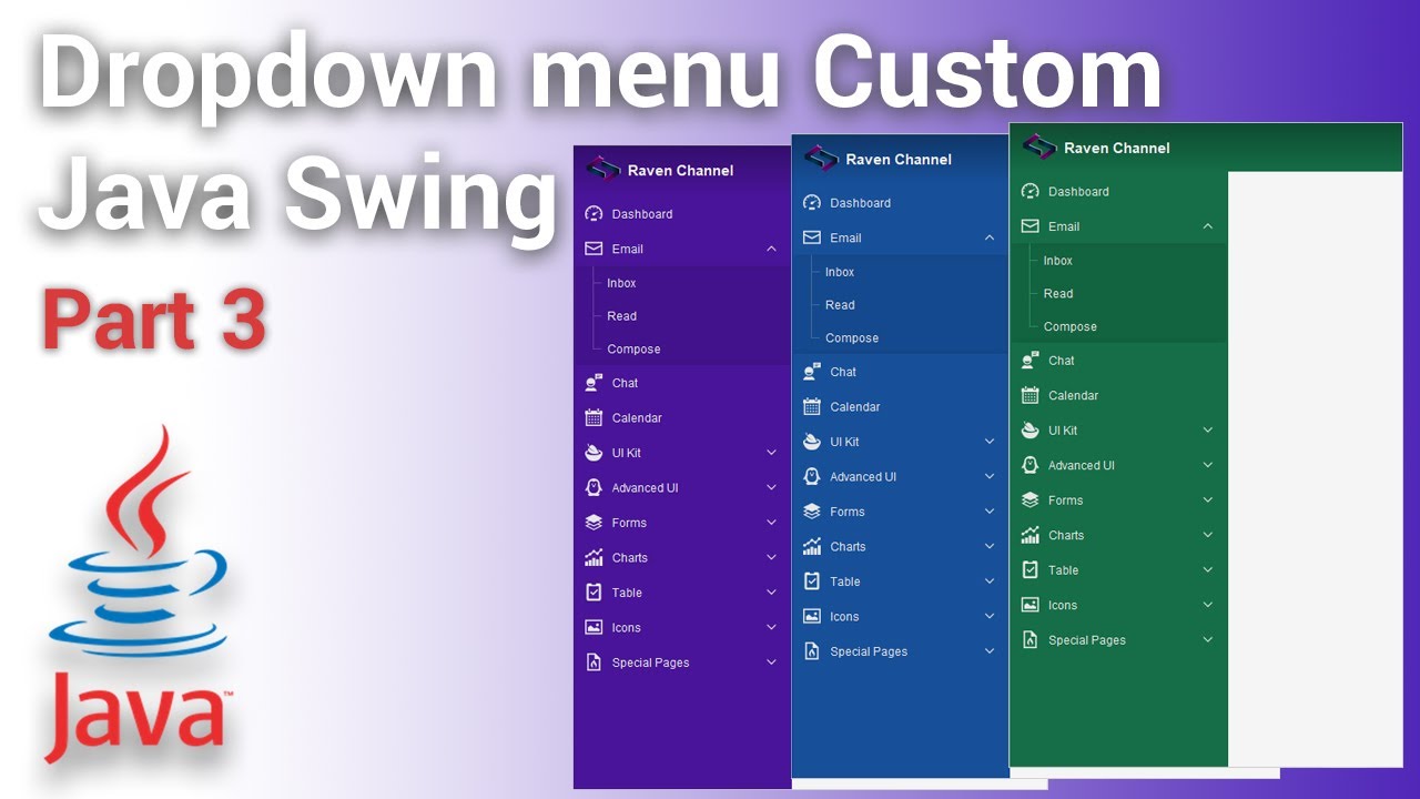 How To Create Dropdown Menu Desktop App Using Java Swing Part 3