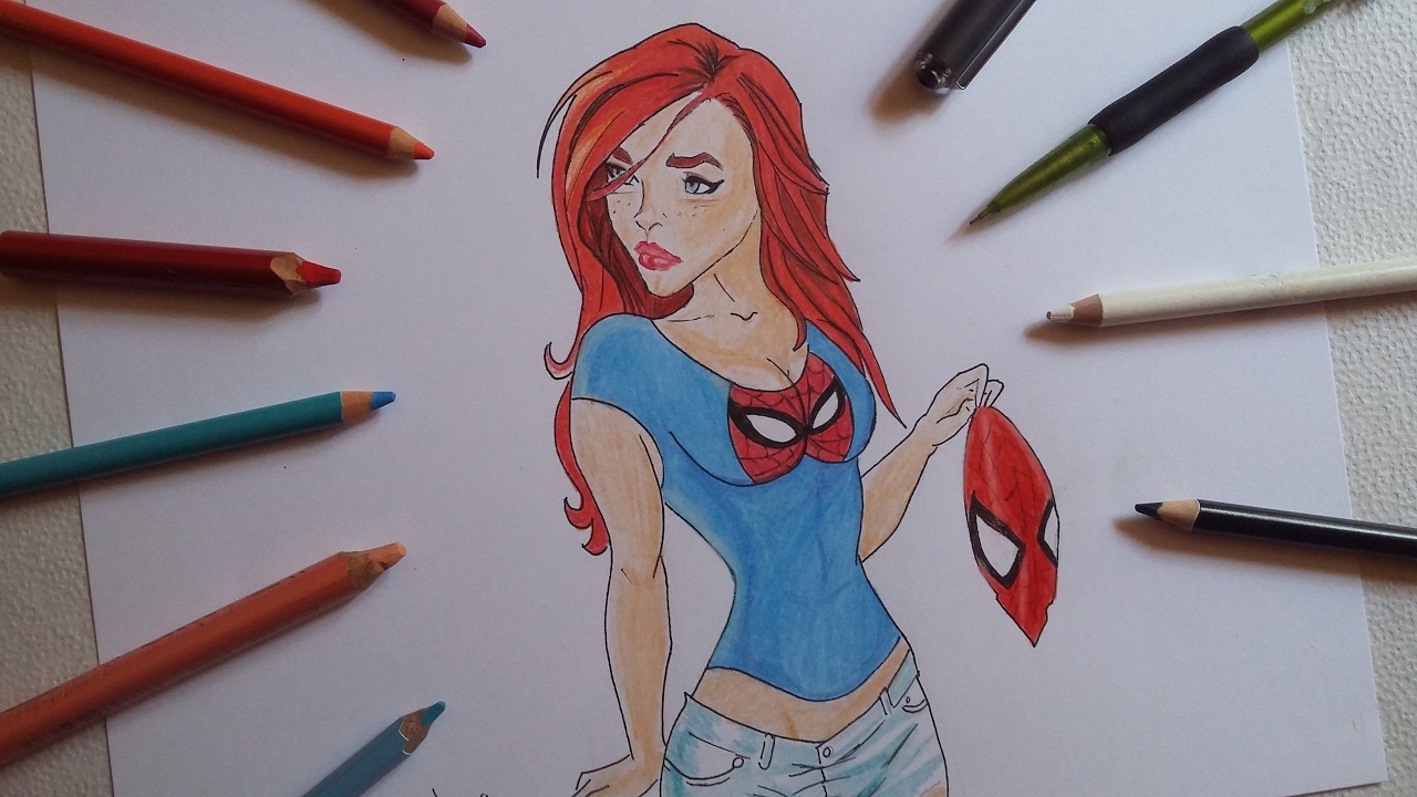 Dibujando A Mary Jane Watson Drawing Mary Jane Watson Spiderman