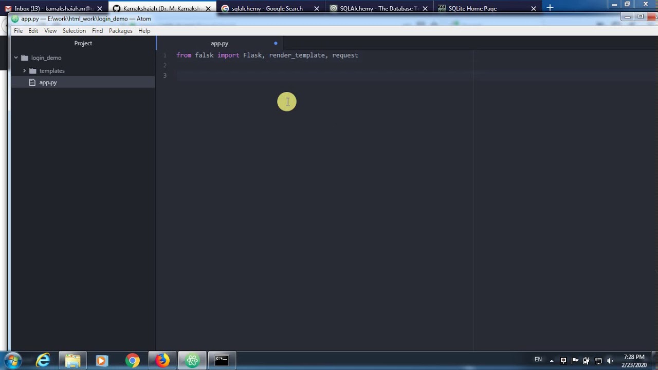 Flask Registration Using Sqlite Sqlalchemy Youtube