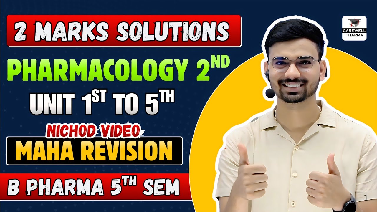 2 Marks Solutions Pharmacology 5th Semester Pharmacology 2 Nichod