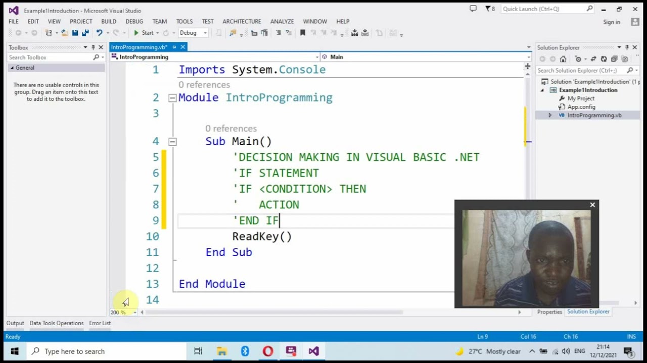 Lesson 2 Control Structures 1 In Vb Net By Soki Youtube