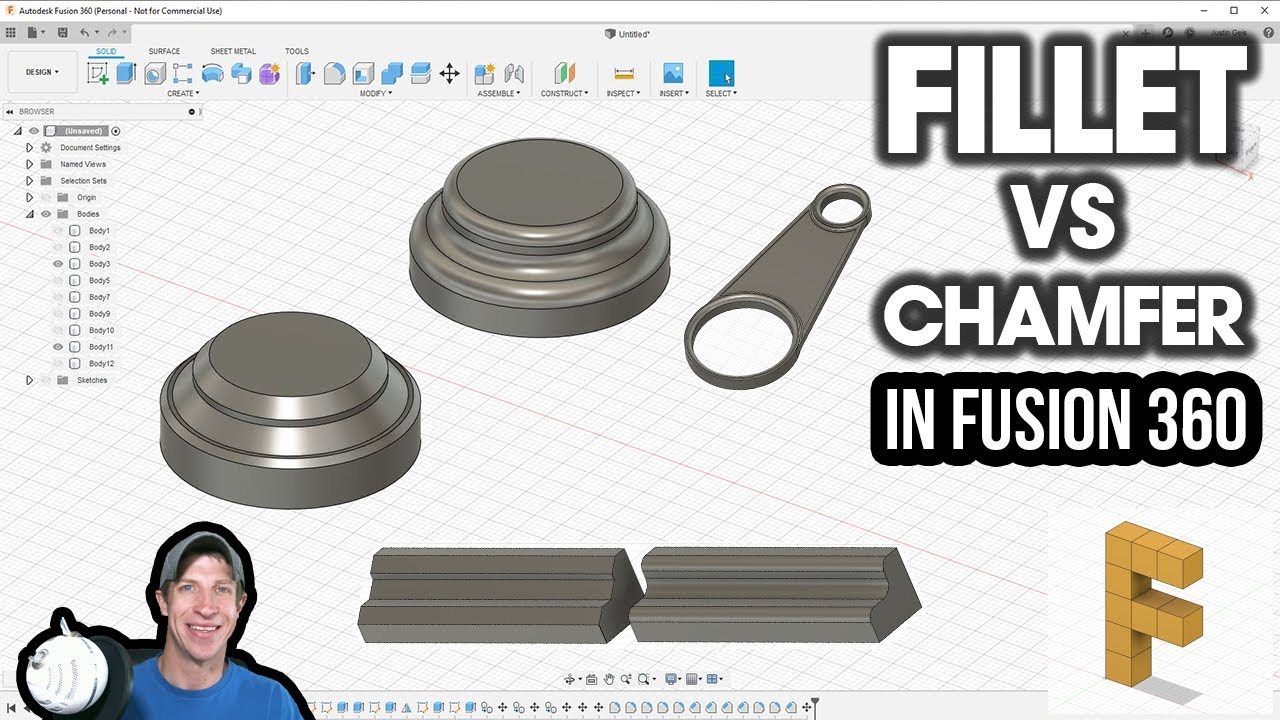 Fillet Tool Vs Chamfer Tool In Fusion 360 How To Use Both Tools