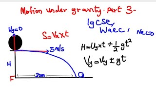 Motion Under Gravity Part 2 Waec Necoigcse Equations Doovi