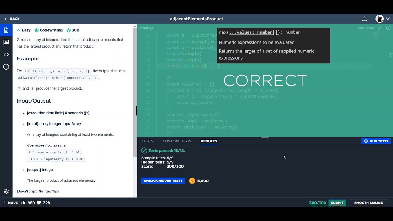 Adjacent Elements Product Javascript Code Signal Youtube
