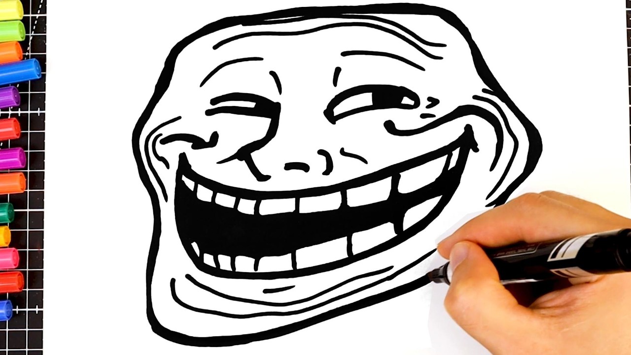 Troll Face Drawing How To Draw Troll Face Step By Step Using Just A