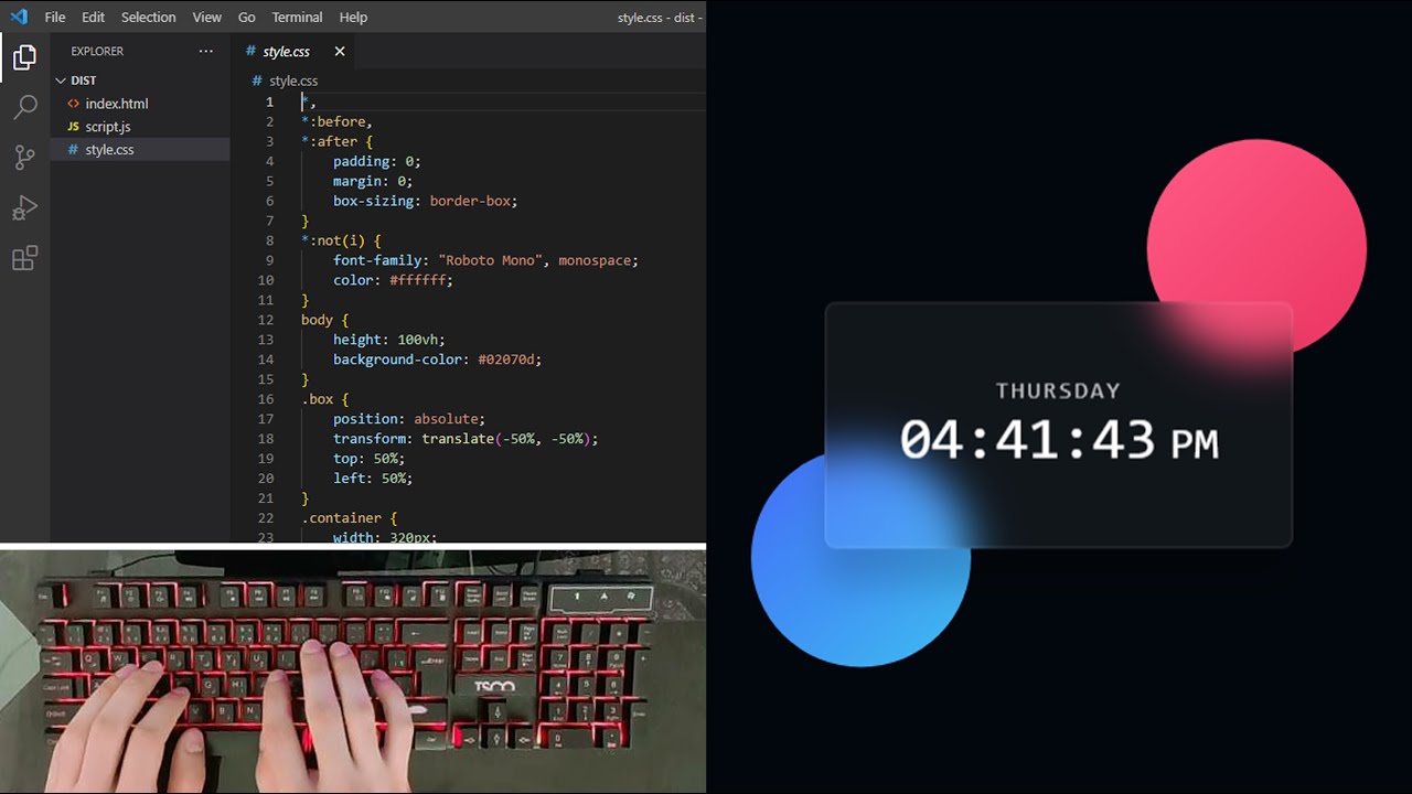 Asmr Programming Glassmorphism Clock Using Html Css And Javascript