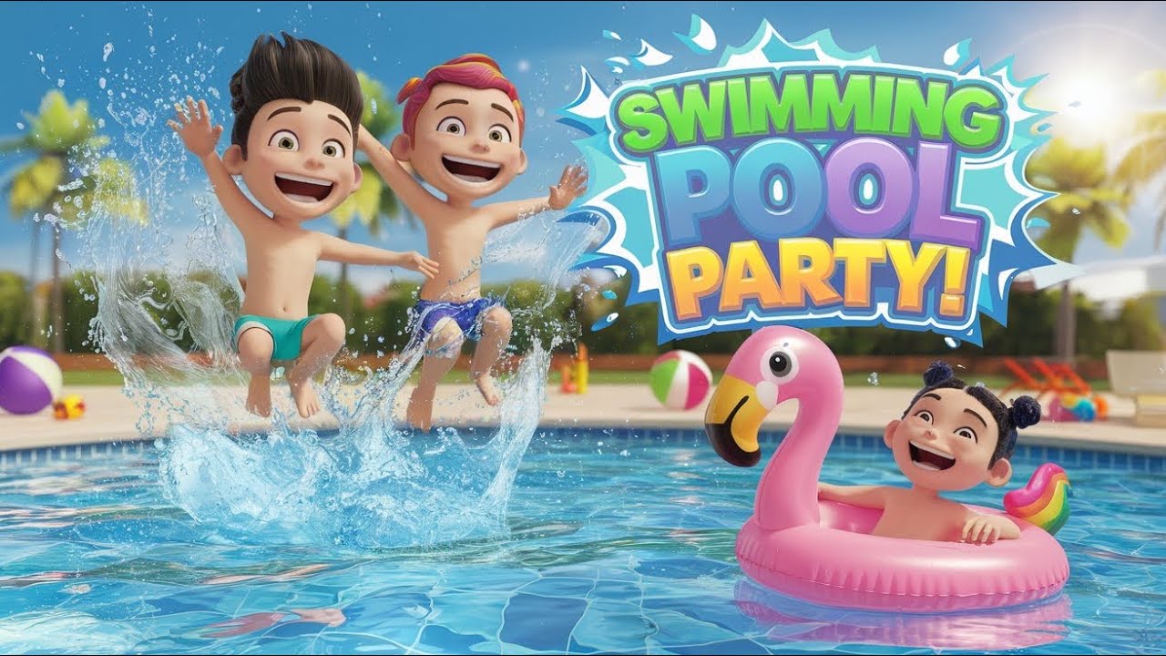 ёяой Swimming Pool Party Song For Kids Fun Summer Song With Splashes