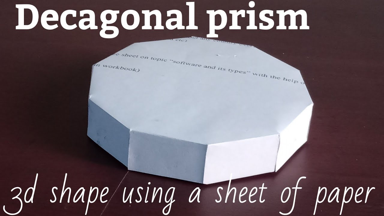 Decagonal Prism Paper Maths Model Decagon 3d Geometrical Shapes Gift