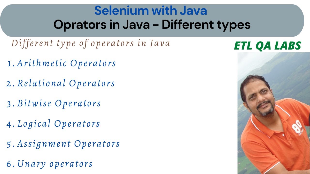 Selenium With Java Operators In Java Youtube