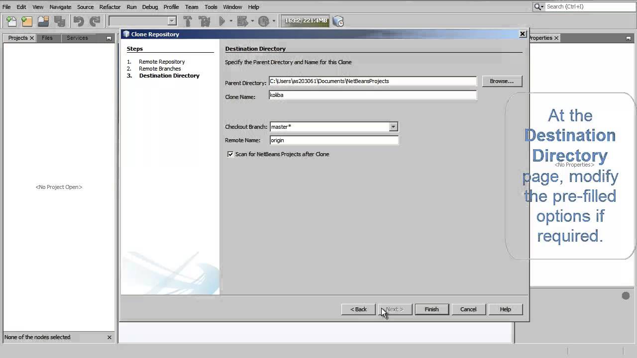 Cloning A Git Repository Using Netbeans Ide Youtube