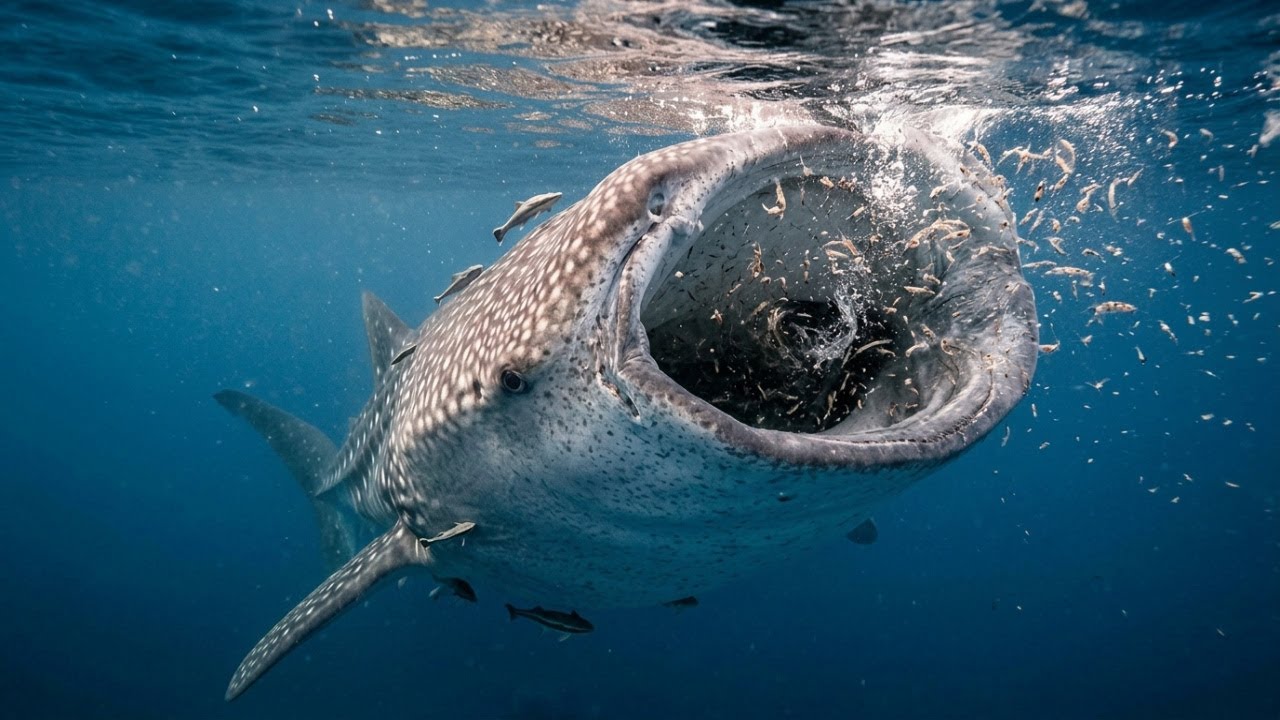 Up Close With A Giant Whale Shark Plankton Feeding In 4k Youtube