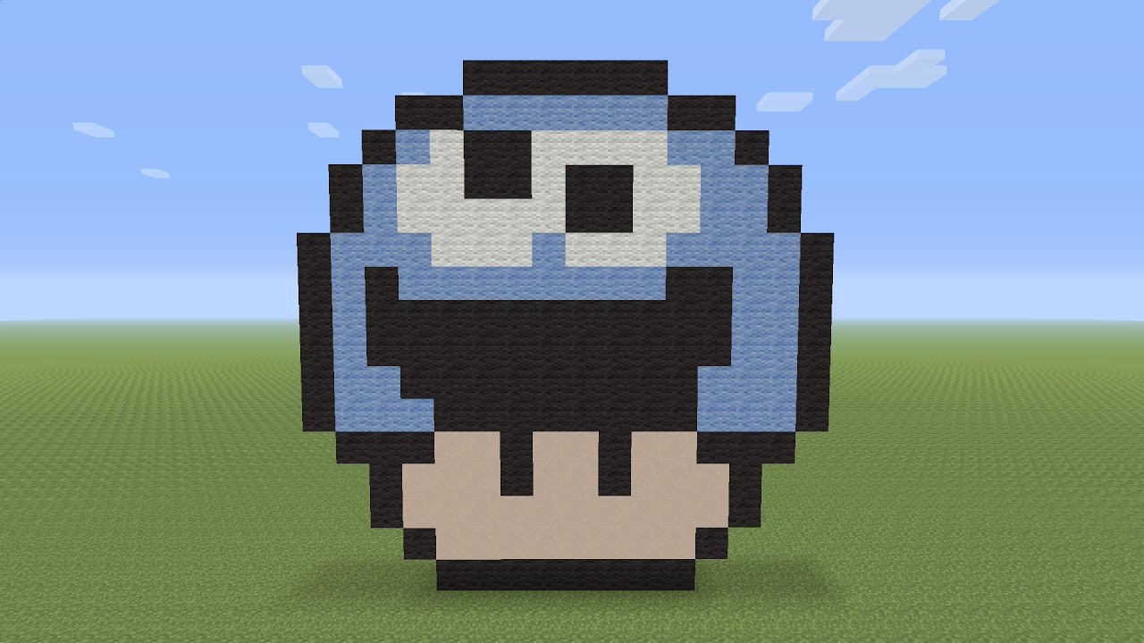 Minecraft Pixel Art Cookie Monster Mushroom Youtube