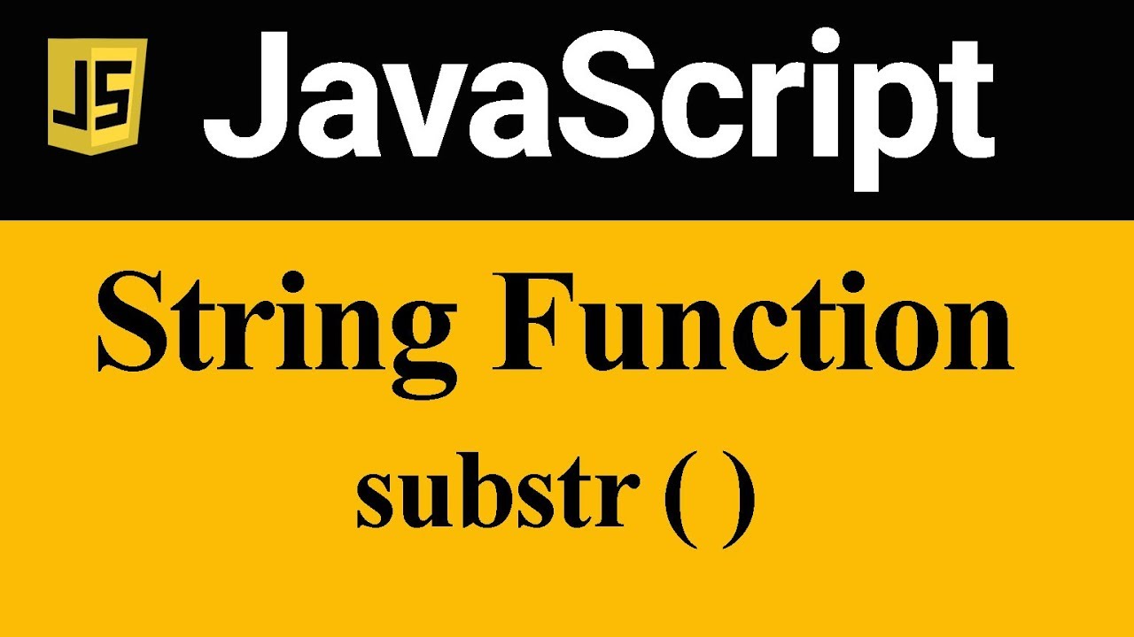 Substr Method In Javascript Hindi Youtube