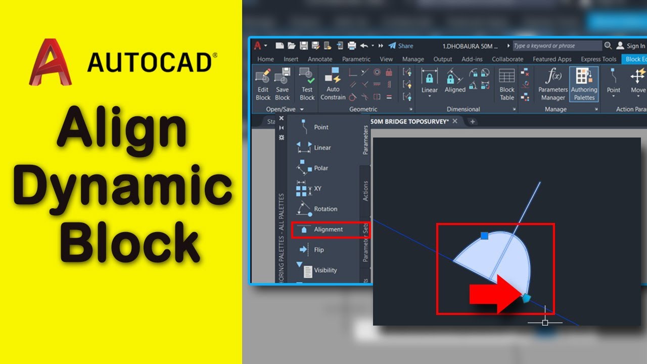 How To Align Dynamic Block To A Polyline In Autocad Youtube
