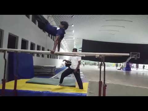 Side Dismount Double Front In Parallel Bar Youtube