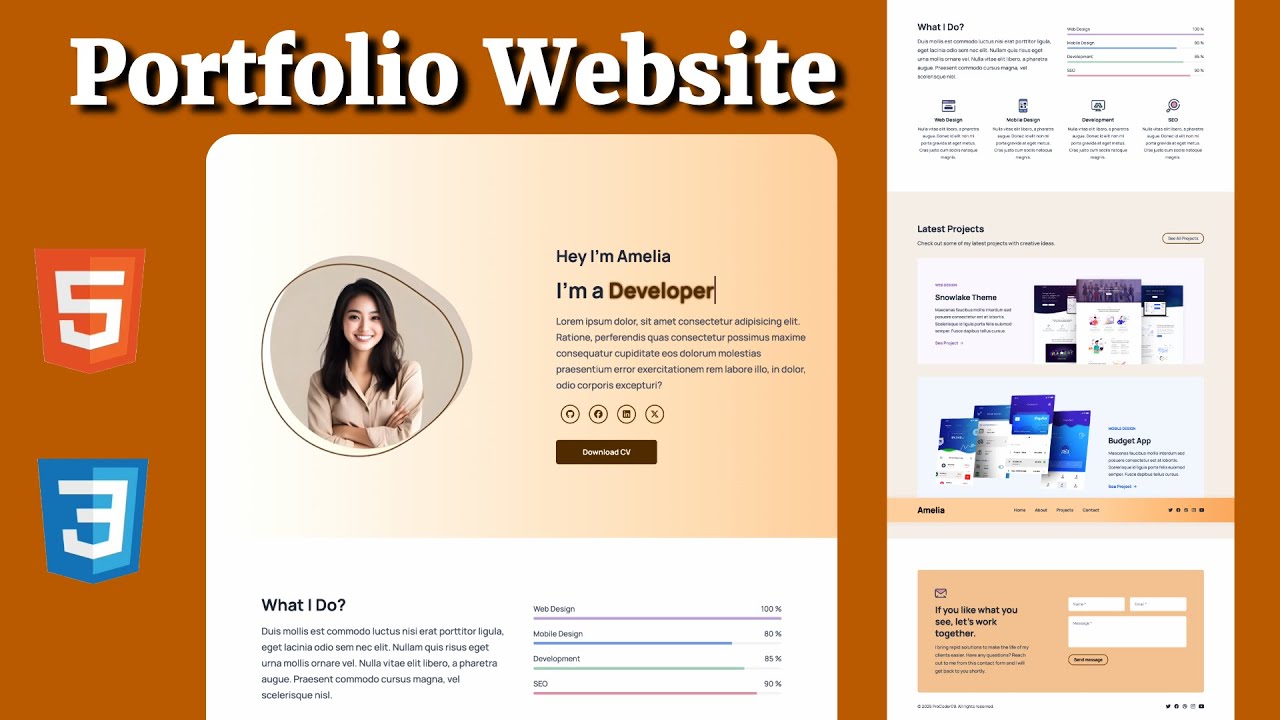 How To Create A Responsive Portfolio Website Using Html And Css Only