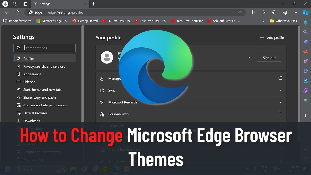 How To Change Microsoft Edge Browser Themes Guide Youtube