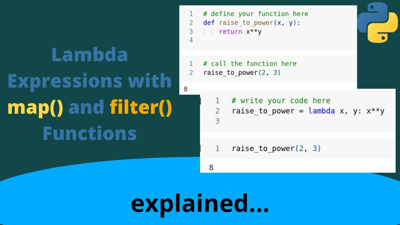 Python Lambda Function With Map And Filter Functions Youtube