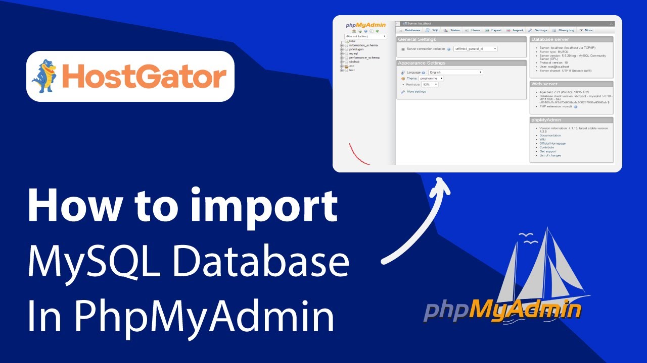 Importing Mysql Databases And Tables Using Phpmyadmin In Hostgator 2021