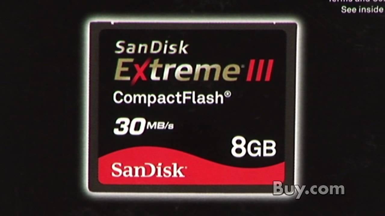 Sandisk 8gb Extreme Iii Compactflash Card Youtube