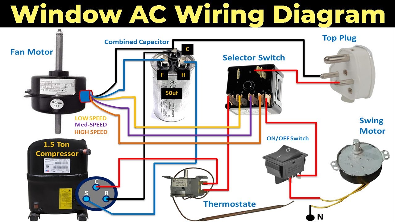 Window Ac Wiring Diagram Complete Window Ac Wiring Compressor Fan