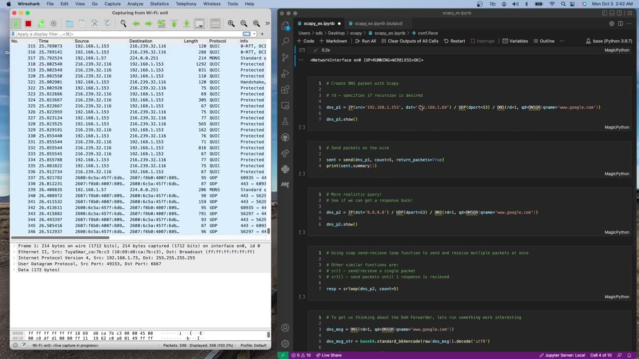 Manipulating Dns Packets With Scapy In Python Youtube