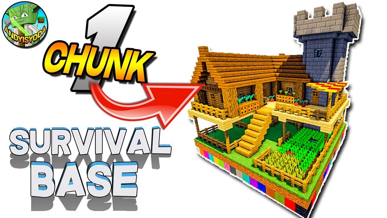 Minecraft One Chunk Survival Base Youtube