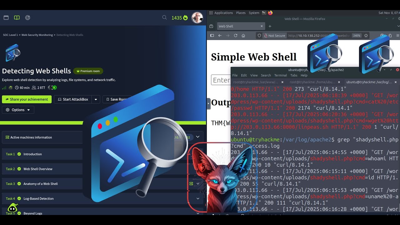 Tryhackme Detecting Web Shells Full Walkthrough 2025 Youtube