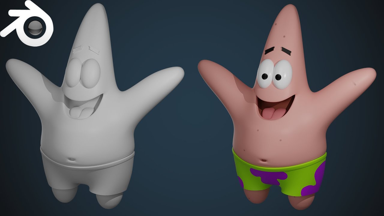 How To Make Patrick Star In Blender 3d Tutorial For Beginners Youtube
