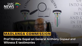 Madlanga Commission Prof Nirmala Gopal On General Anthony Gopaul And ...