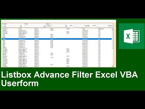 Listbox Advance Filter Userform Excel Vba Youtube