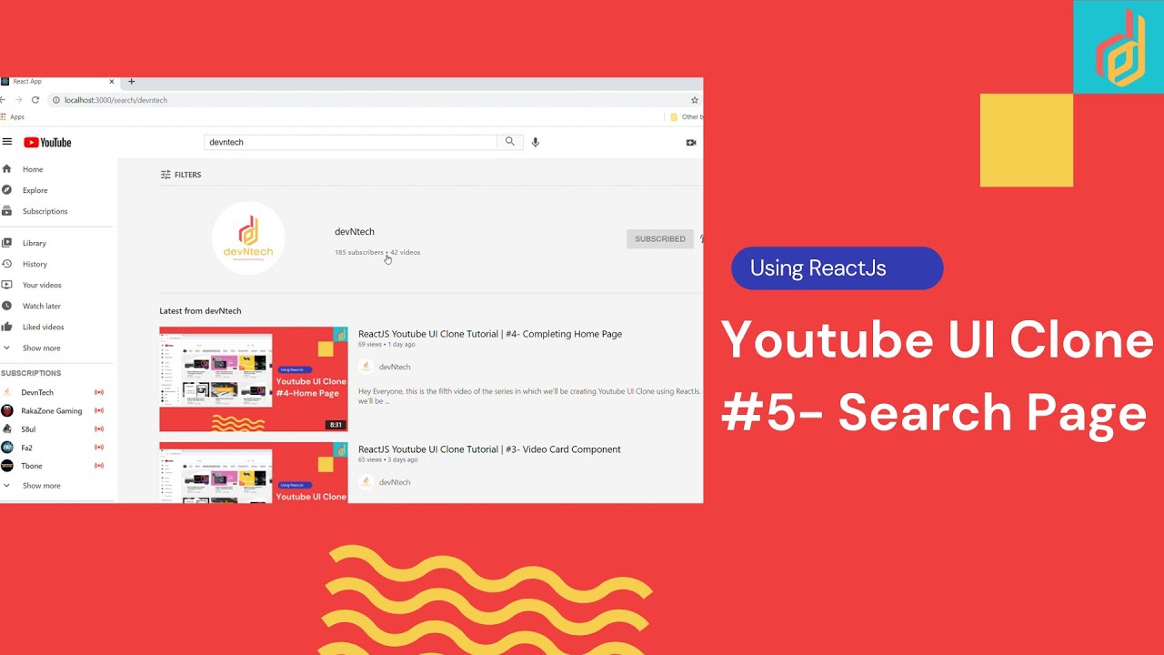 Reactjs Ui Clone Tutorial 5 Search Page Youtube