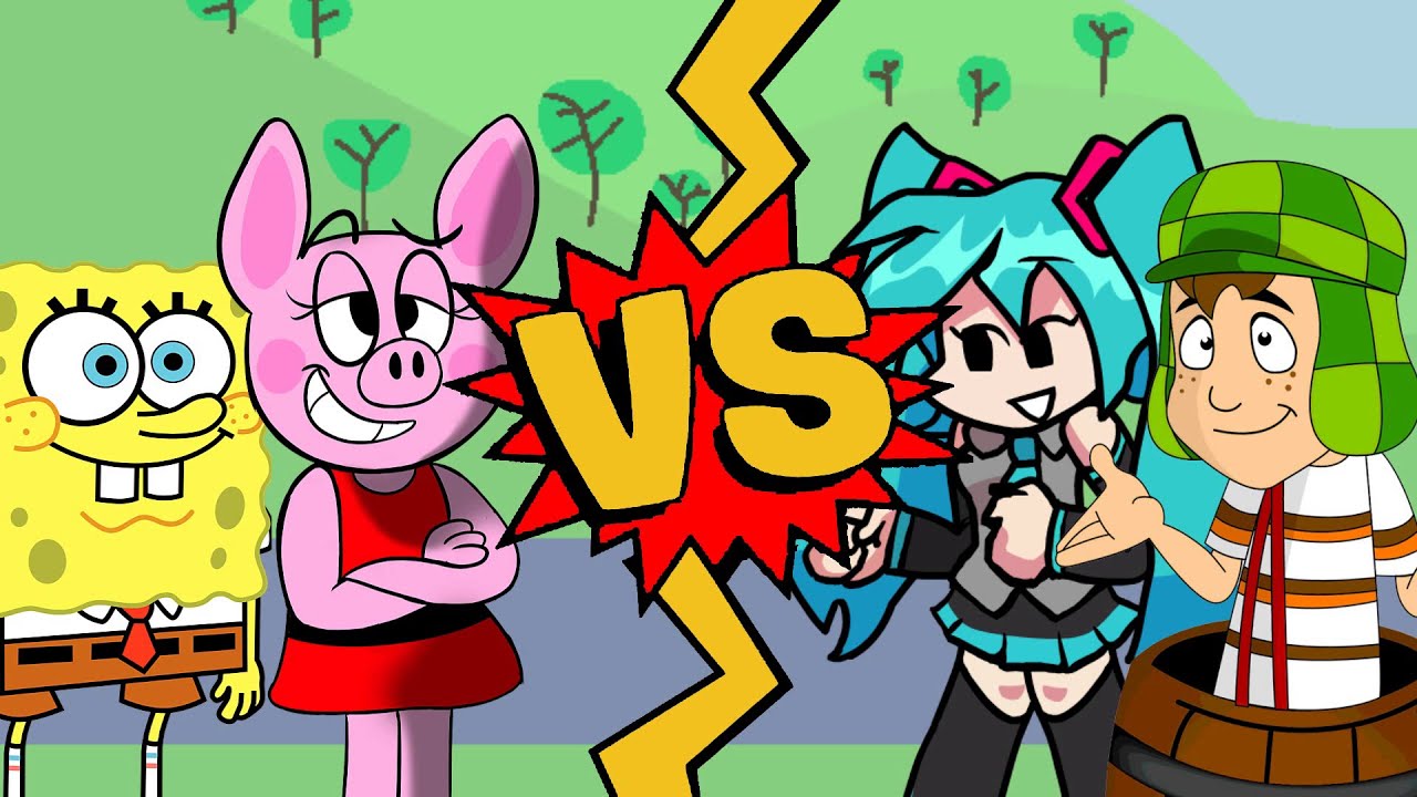 M U G E N Battles Peppa Pig Spongebob Vs Hatsune Miku El Chavo Youtube