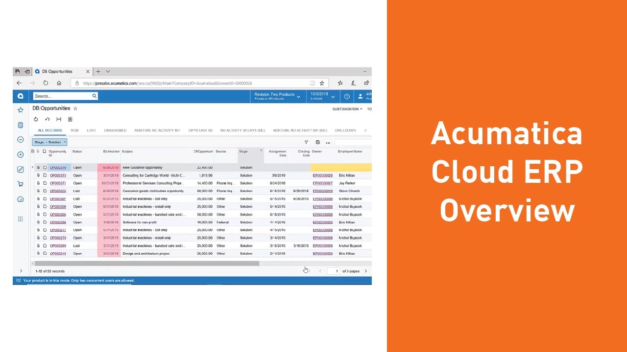 Acumatica Cloud Erp Demo