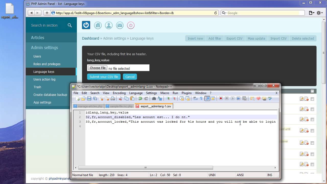 Php Admin Panel Import Csv Youtube
