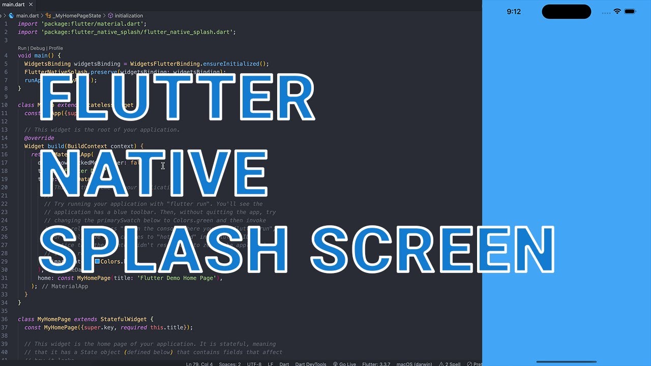Flutter Native Splash Screen Tutorial Flutter Fluttertutorial Youtube