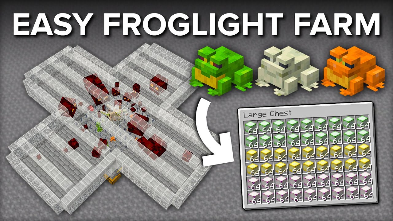 Minecraft All Colors Froglight Farm 5000 Per Hour Youtube