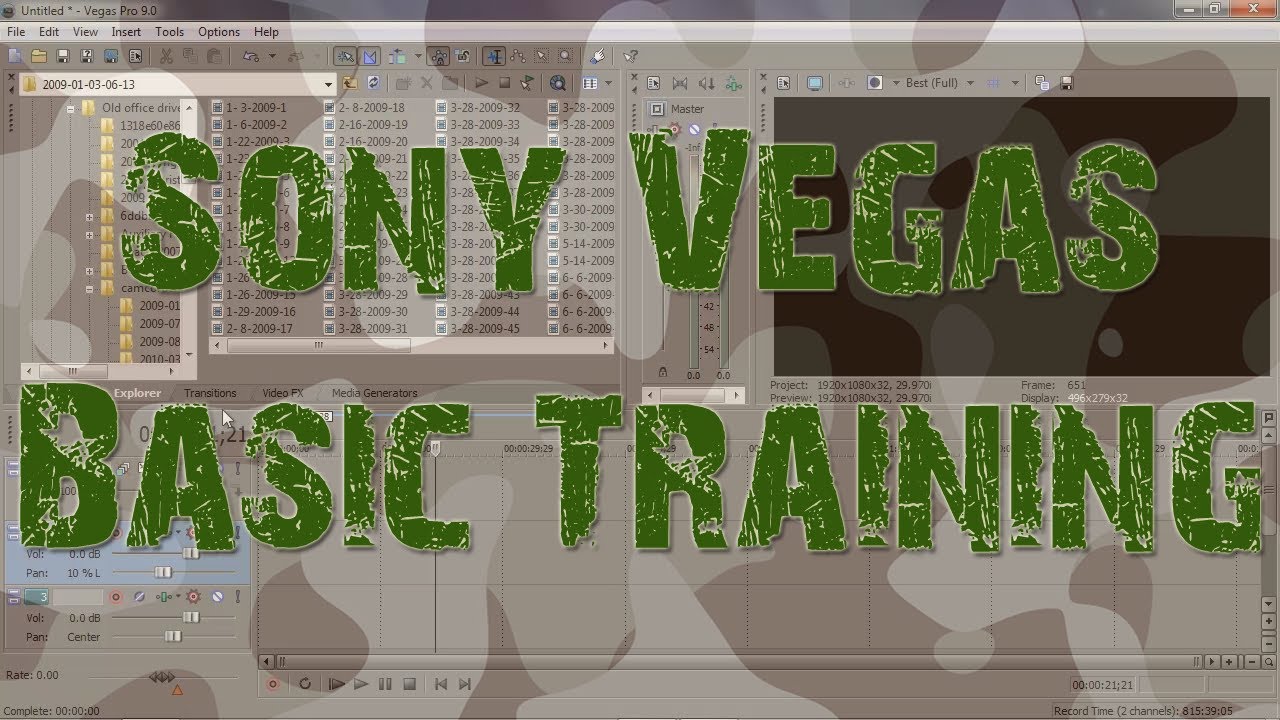 Sony Vegas Basic Training Youtube