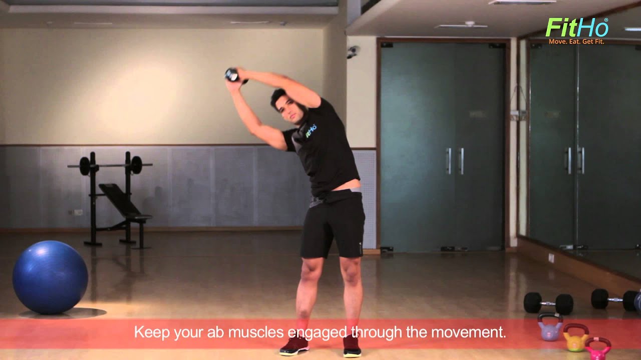 Overhead Dumbbell Side Bend Youtube