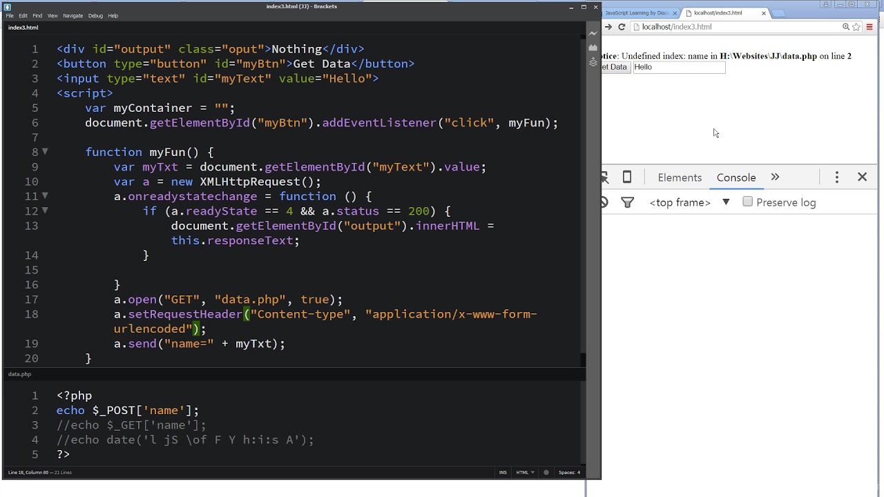 69 Javascript Ajax Post Data To Server Youtube